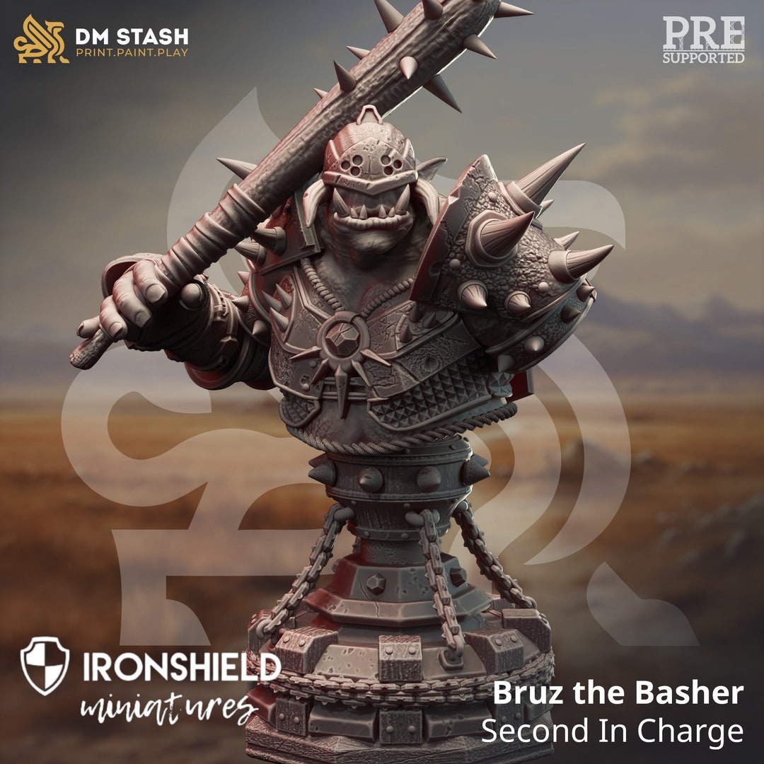BUST: Orc War Captain - Bruz the Basher - 120mm Tall - Figure Print 3d ...