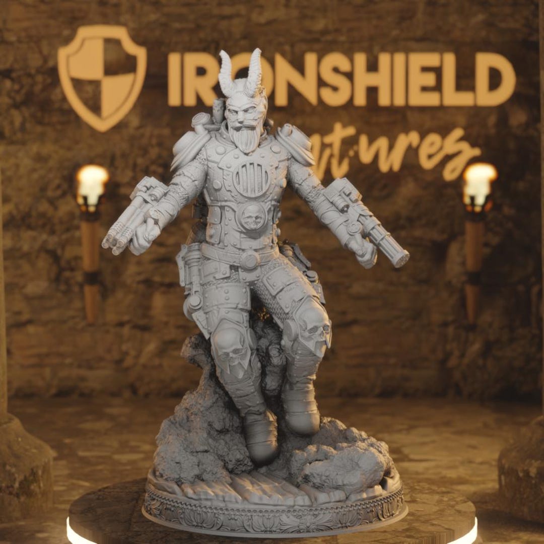 Bjorn Pilot Gunslinger Shooting Jetpak Figure 16k + Base Print 3D RPG ...