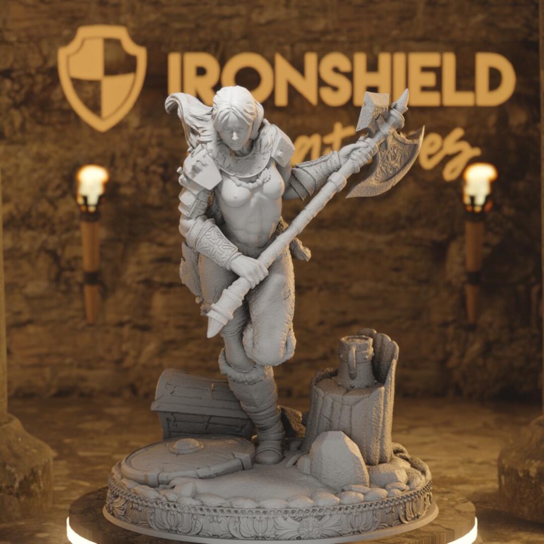 Aedre Female Goliath Barbarian Nsfw Figure 16k + Base Print 3D RPG ...