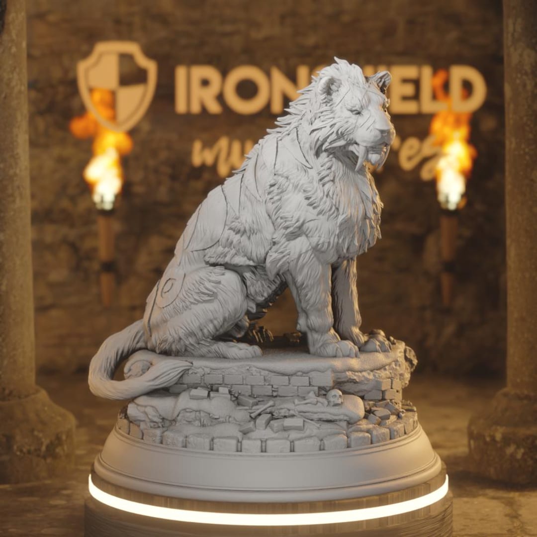 Giant Sabertooth Tiger - Sabka Figure With Base Print 3d 12k Miniature ...