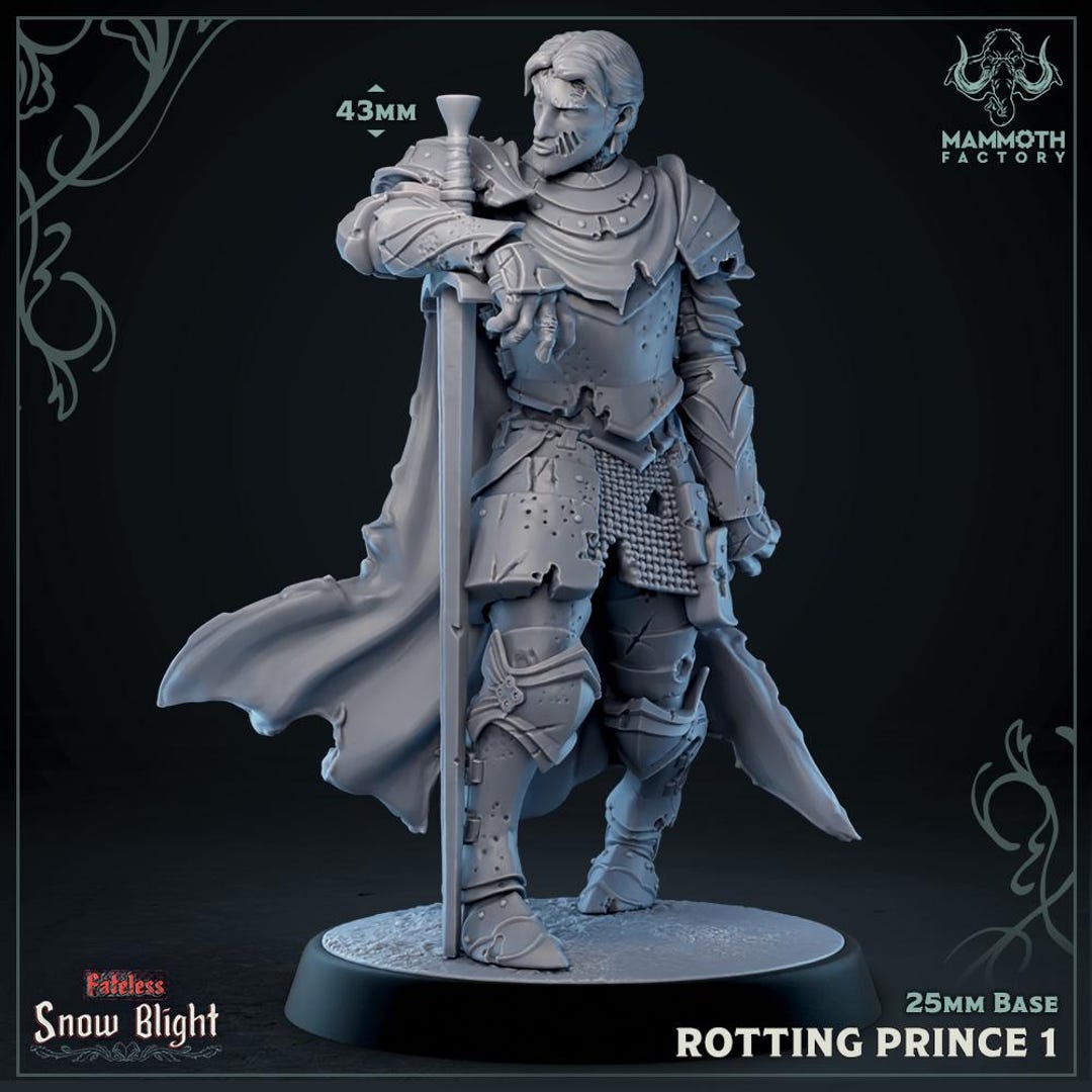 Rotting - Prince Knight Paladin Figure 12k 14k + BONUS Print 3D RPG ...