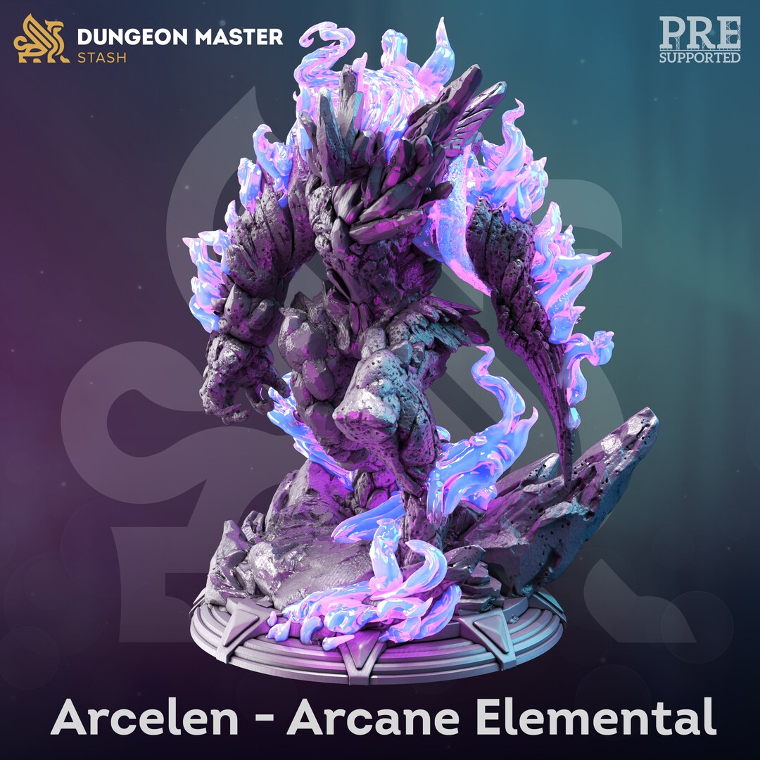 Arcane Elemental Arcelen Colos LARGE Figure 12k Base Print 3D RPG ...
