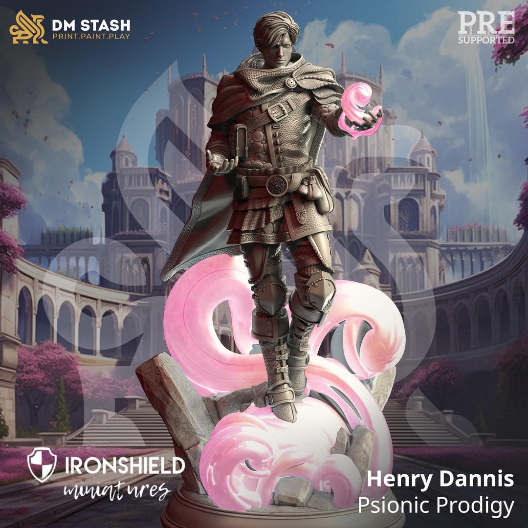 Human Psionic Henry Dannis Figure 12k Base Print 3D RPG Miniature Gift ...