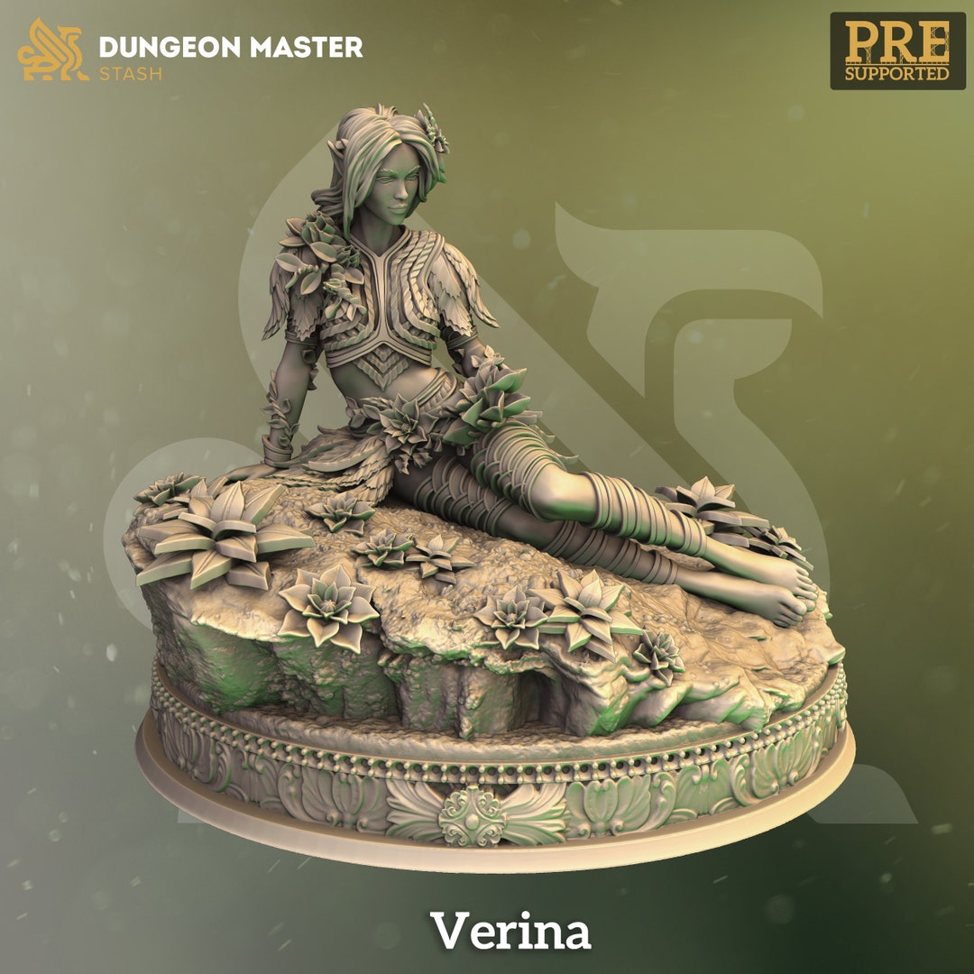 Young Elven Druid Verina Lady Figure Base BONUS Print 3d 12k Miniature ...