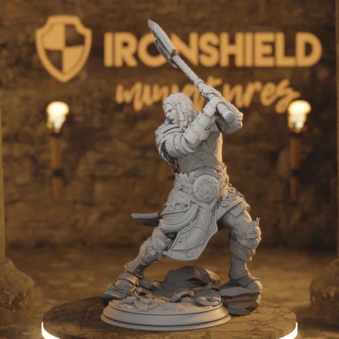 Charnuk - Goliath Barbarian Knight Figure 14k + Base + Bonus Print 3D ...