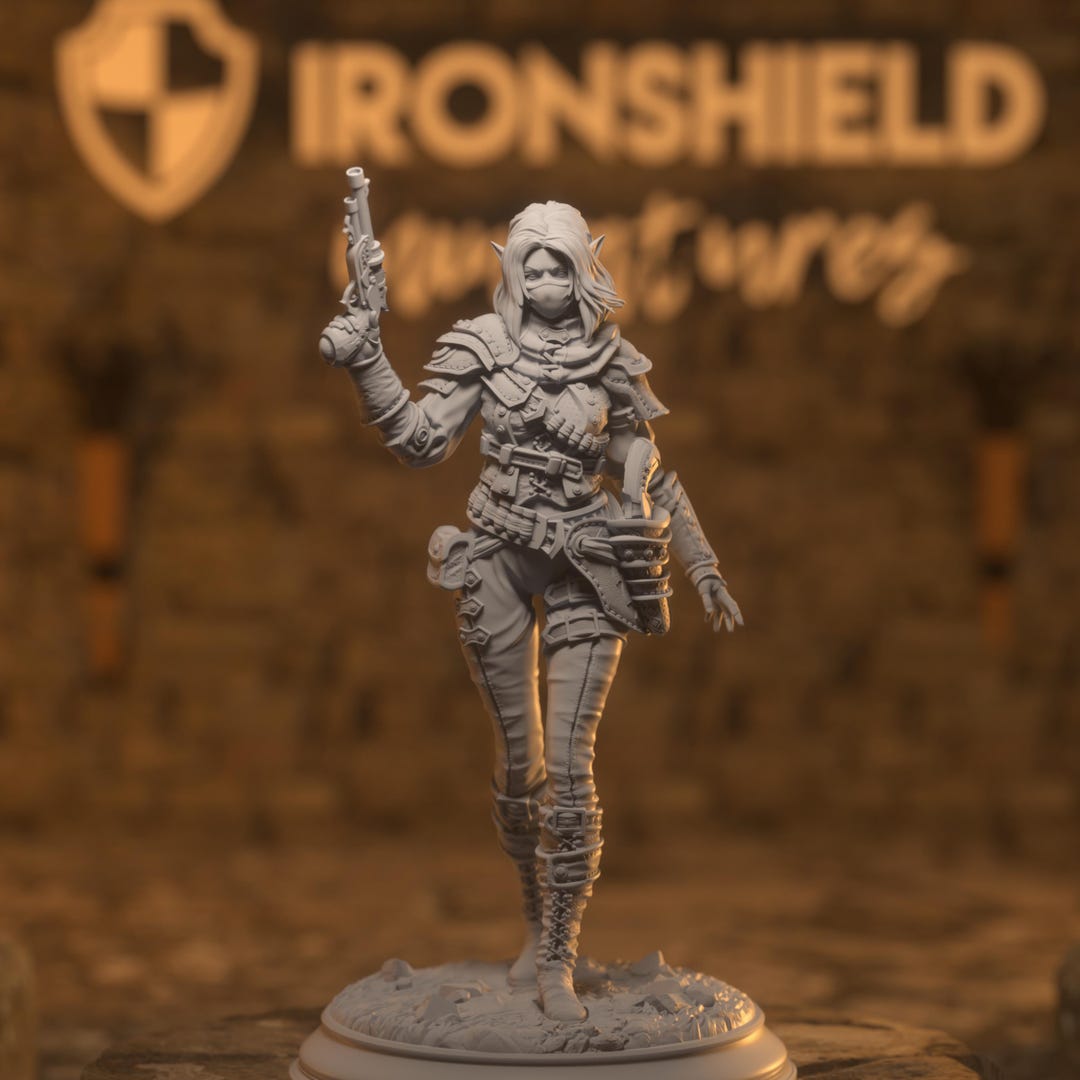 Lendara Slickshot Drow Gunslinger Figure 14k + Base Print 3D RPG ...