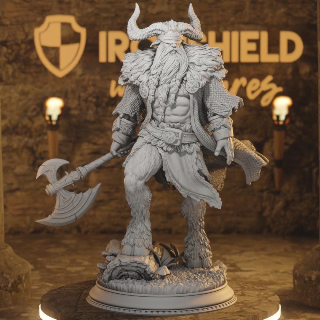 Jonah Fey Tiefling Barbarian Satyr Figure 16k + Base Print 3D RPG ...