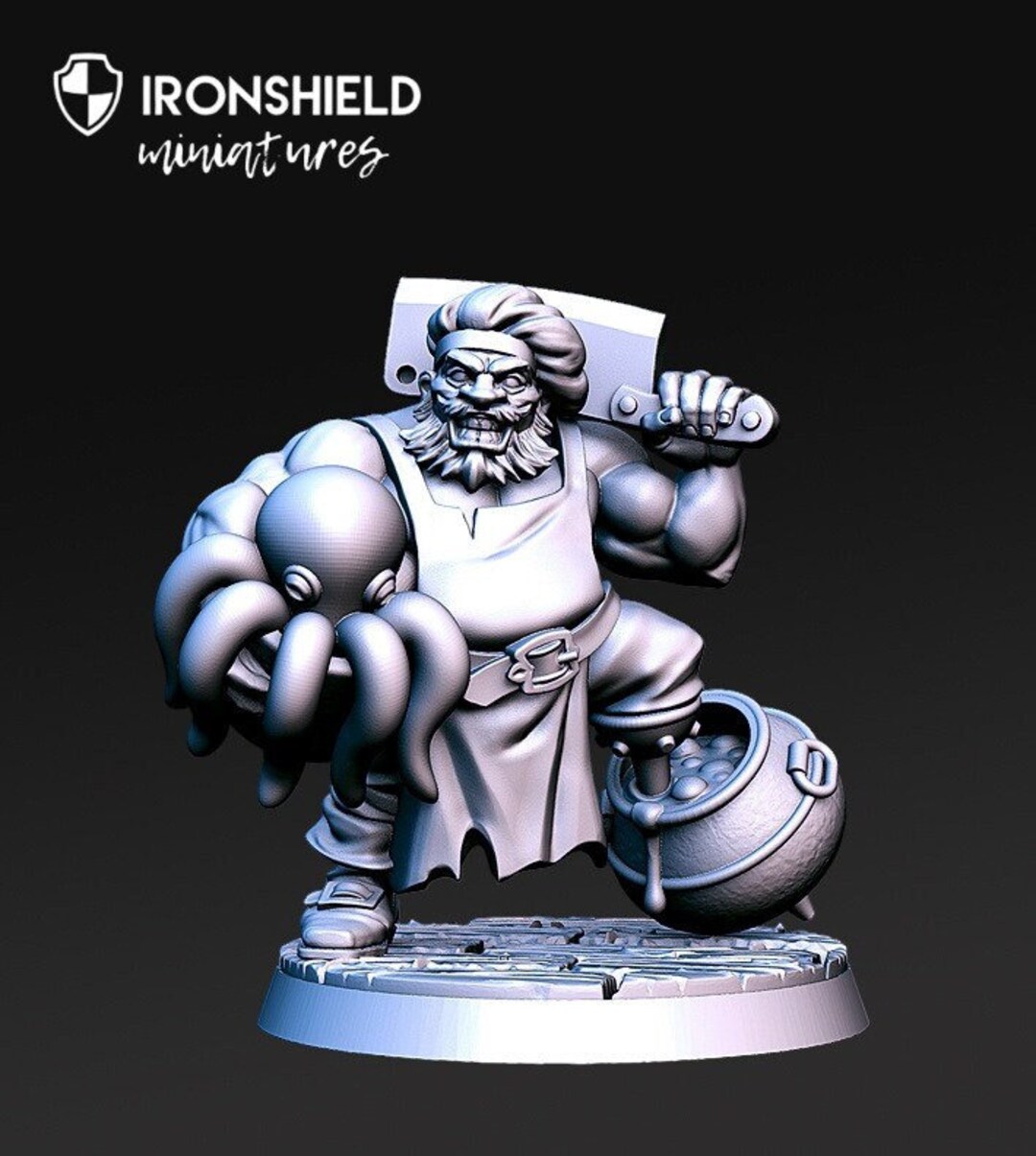 Badolff - Dwarf Chef Butcher Octopus Mini for Dnd Figure Print 3d 12k ...