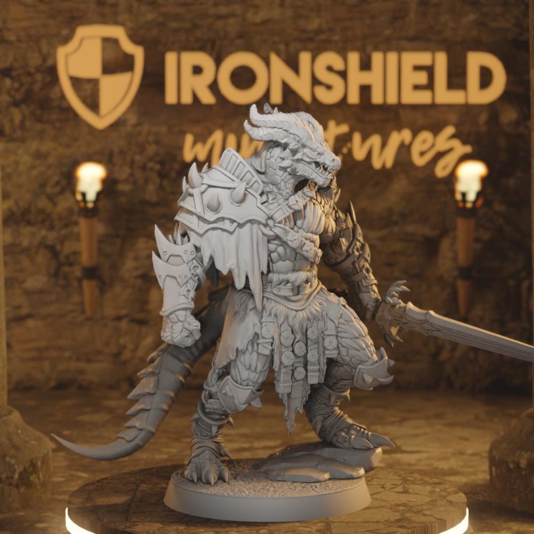 Dreadscale Raider 1 – Dragonborn Beast Fighter 5e Figure 16k + Base ...