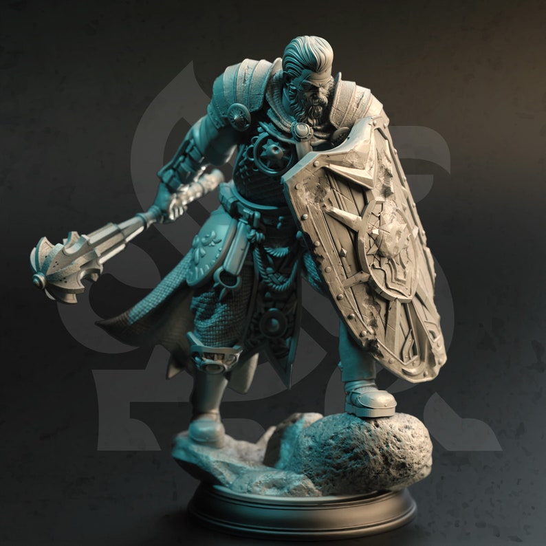 Arkeus Sun Cleric Male Paladin Figure 16k + Base Print 3D RPG Miniature ...