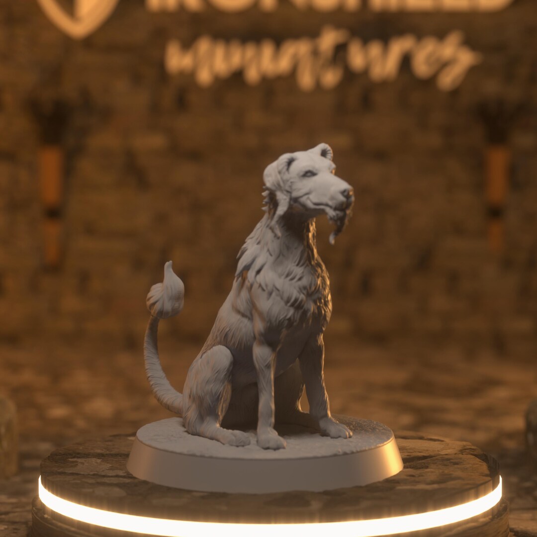 Blink Dog - Animal Dog Figure 14k + Base Print 3D RPG Miniature Gift ...