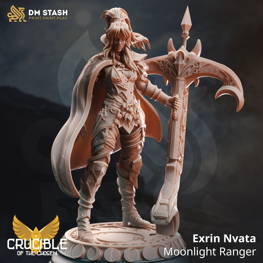 Drow Moonlight Ranger Exrin Nvat Crossbow Figure 12k Free Print 3D RPG ...