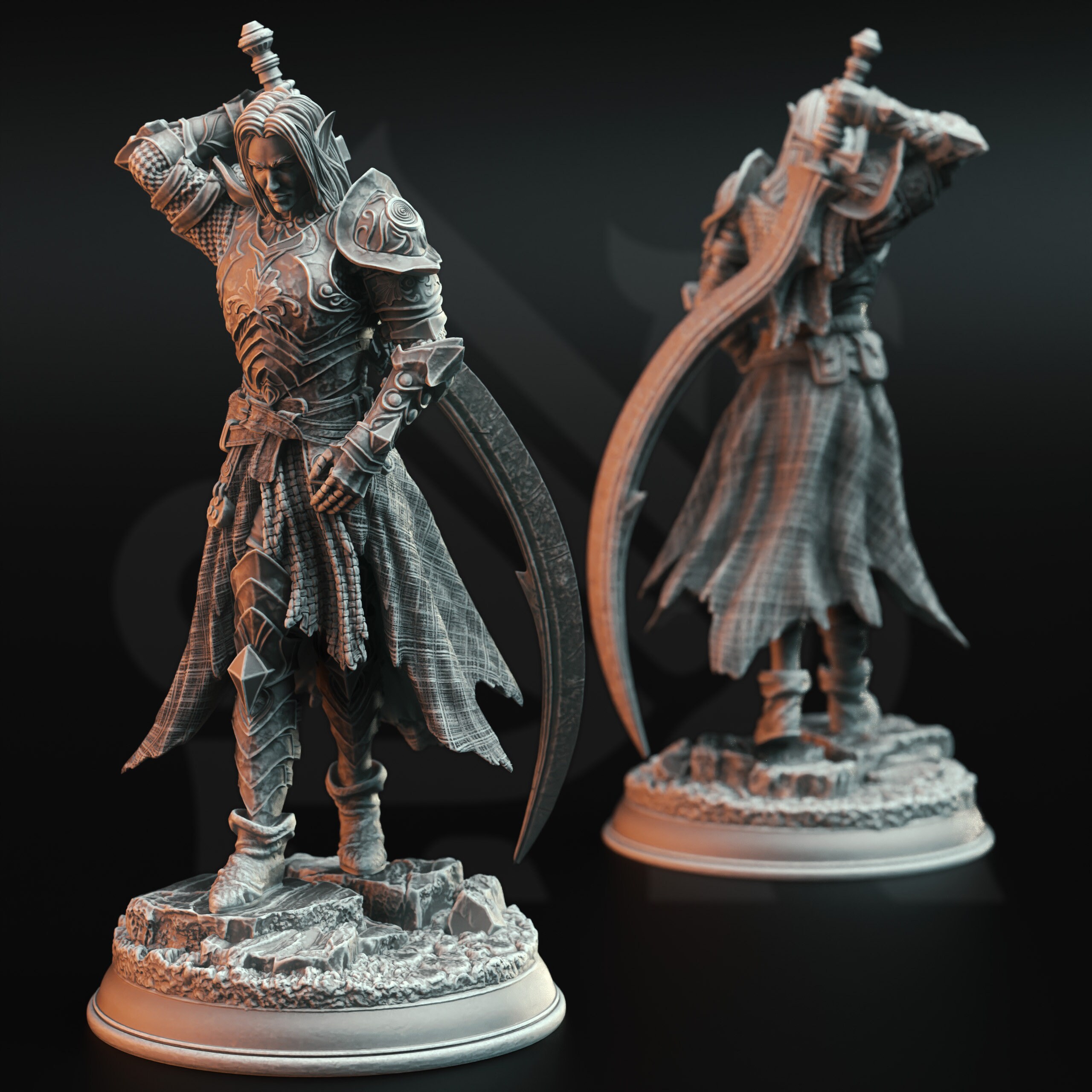 Drow Moon Paladin Relethyr Elf Warrior Figure With Base - Etsy