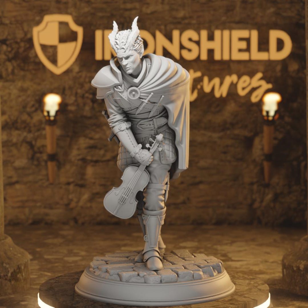 Eramis Tiefling Bard Fighter NPC Figurine 16k + Base Print 3D RPG ...