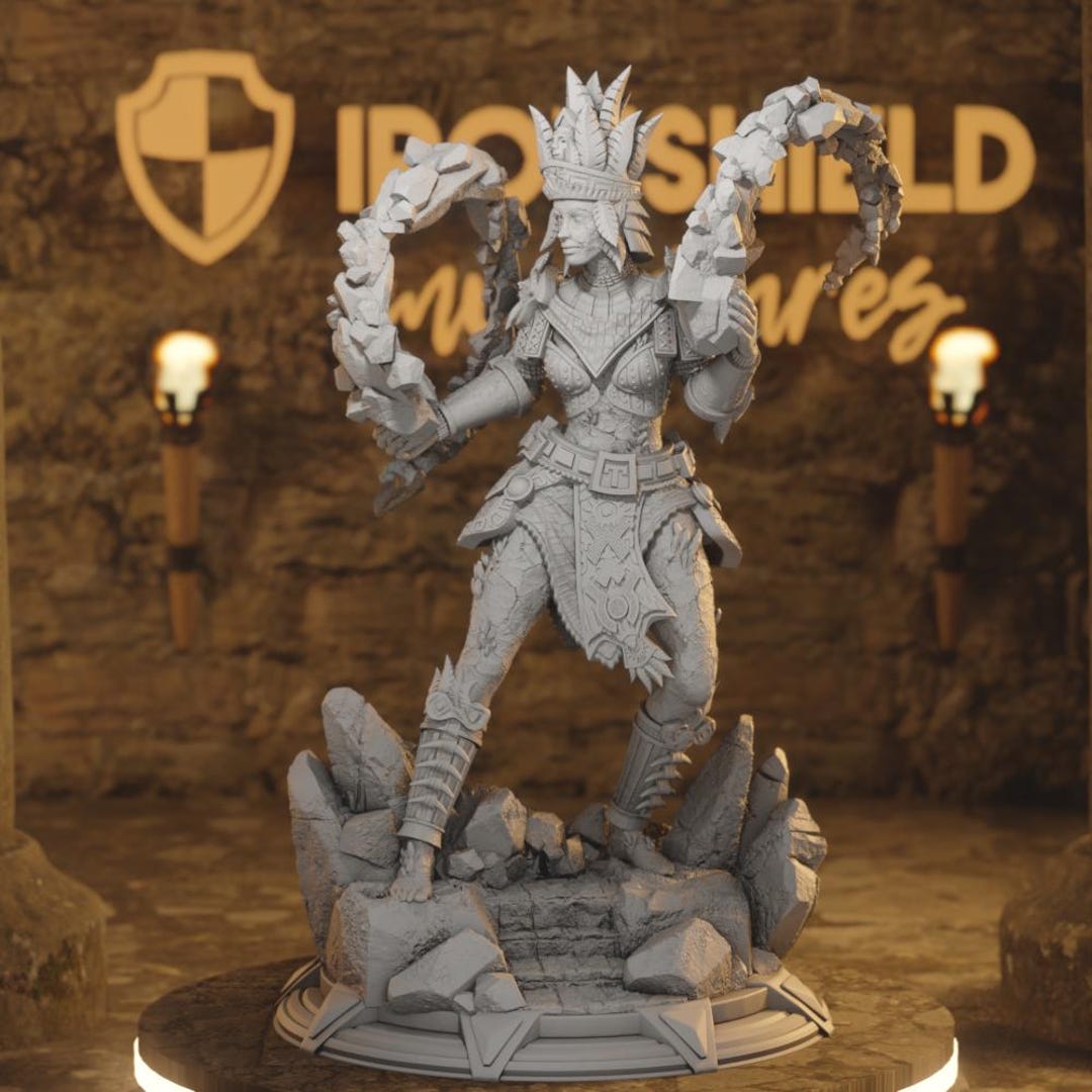 Earth Genasi Geomancer Sorcerer - Ruby Silt Figure 16k + Base Print 3D ...