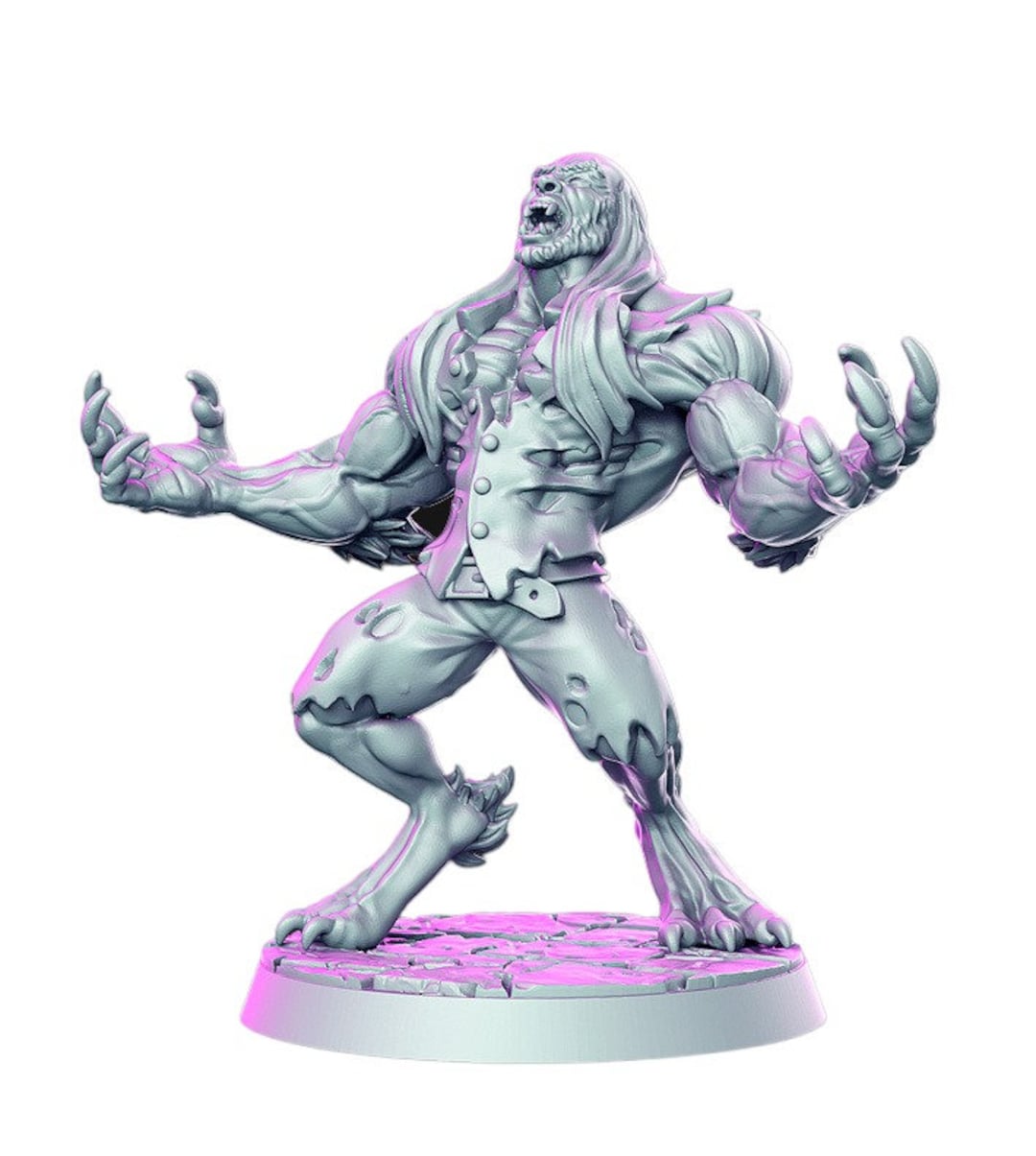 Bruce the Mighty Werewolf Transformation Detailed Minis for Dnd Figure ...