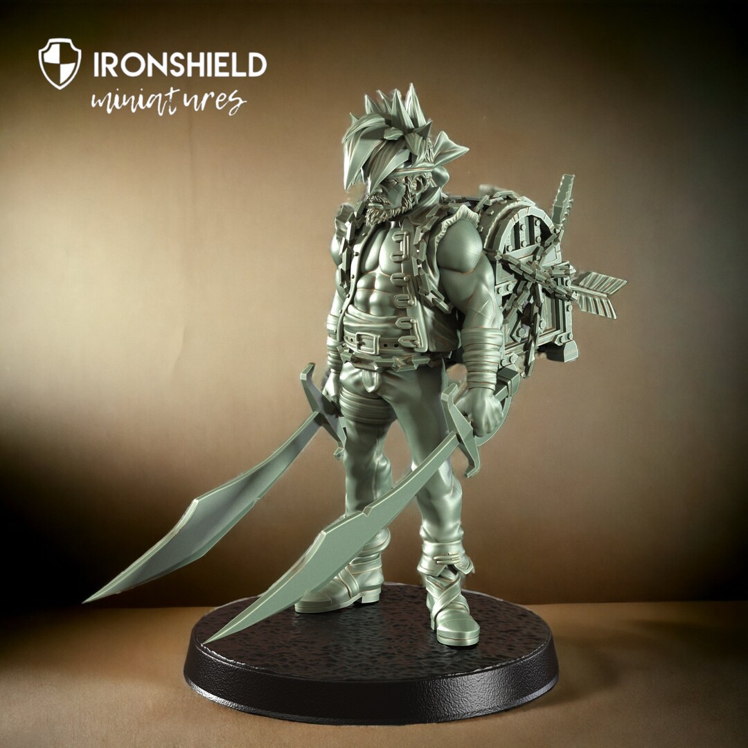 Ray Deep Water Swordsman With Chest Figure Base Print 3d 12k Miniature ...