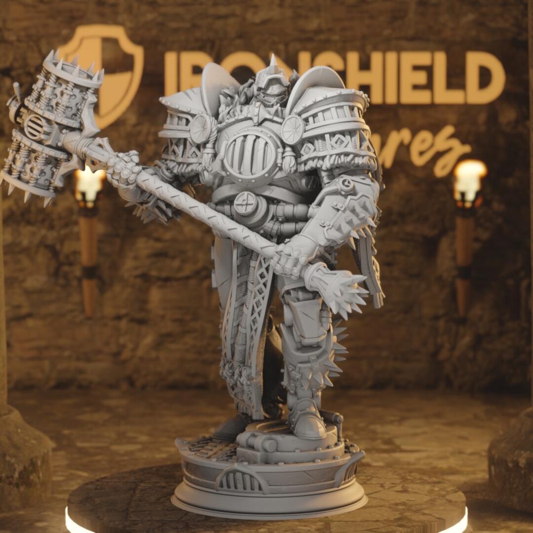 Hadrian - Warforged Colossus Hammer Figure 12k + Base Print 3D RPG ...