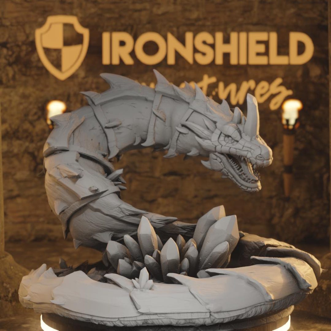 Crystalline Serpent - Agatol Monster Snake Figure 16k + Base Print 3D ...