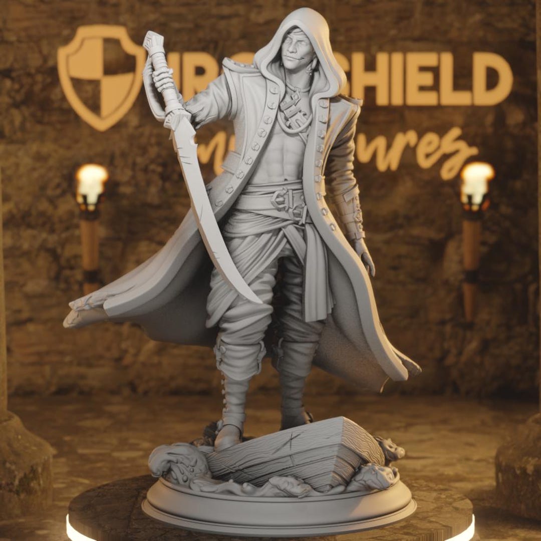 William Jones – Undead Pirate Rogue Warlock Figure 16k + Base Print 3D ...