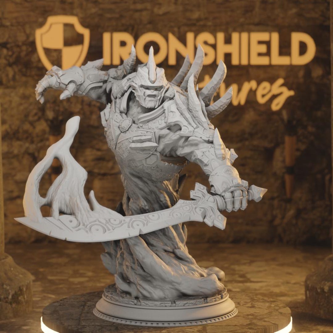 Elemental Myrmidon Fire Sword Soldier Figure 16k + Free Print 3D RPG ...