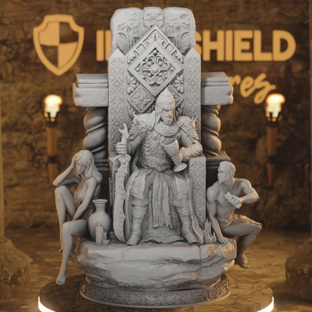 Hakim Grand Sultan Throne King Pedestal Figure 16k + Base + Bonus Print ...