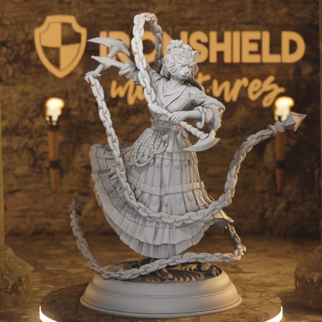 Izumi - Samurai Ninja Fighter Catfolk 16k Figure + Base Print 3D RPG ...