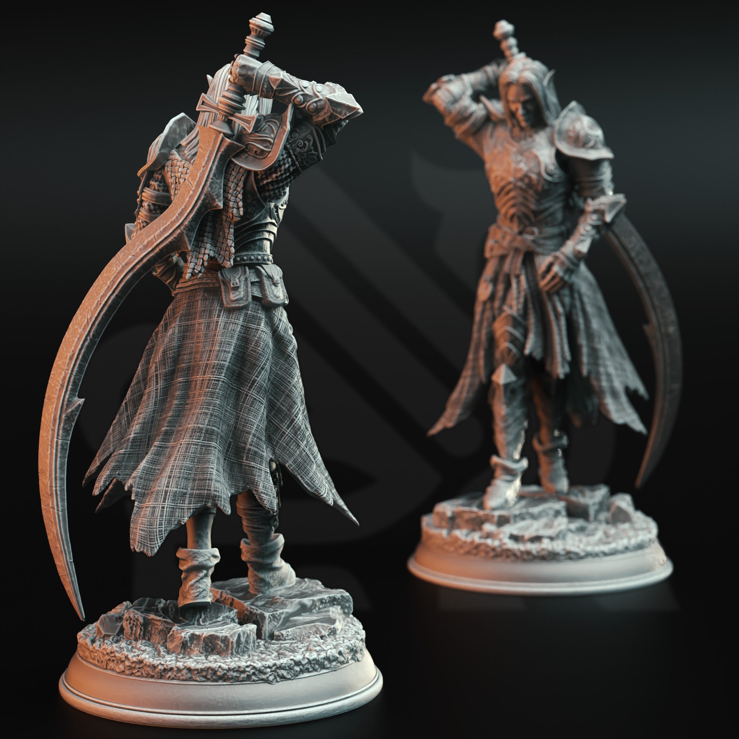 Drow Moon Paladin Relethyr Elf Warrior Figure With Base - Etsy