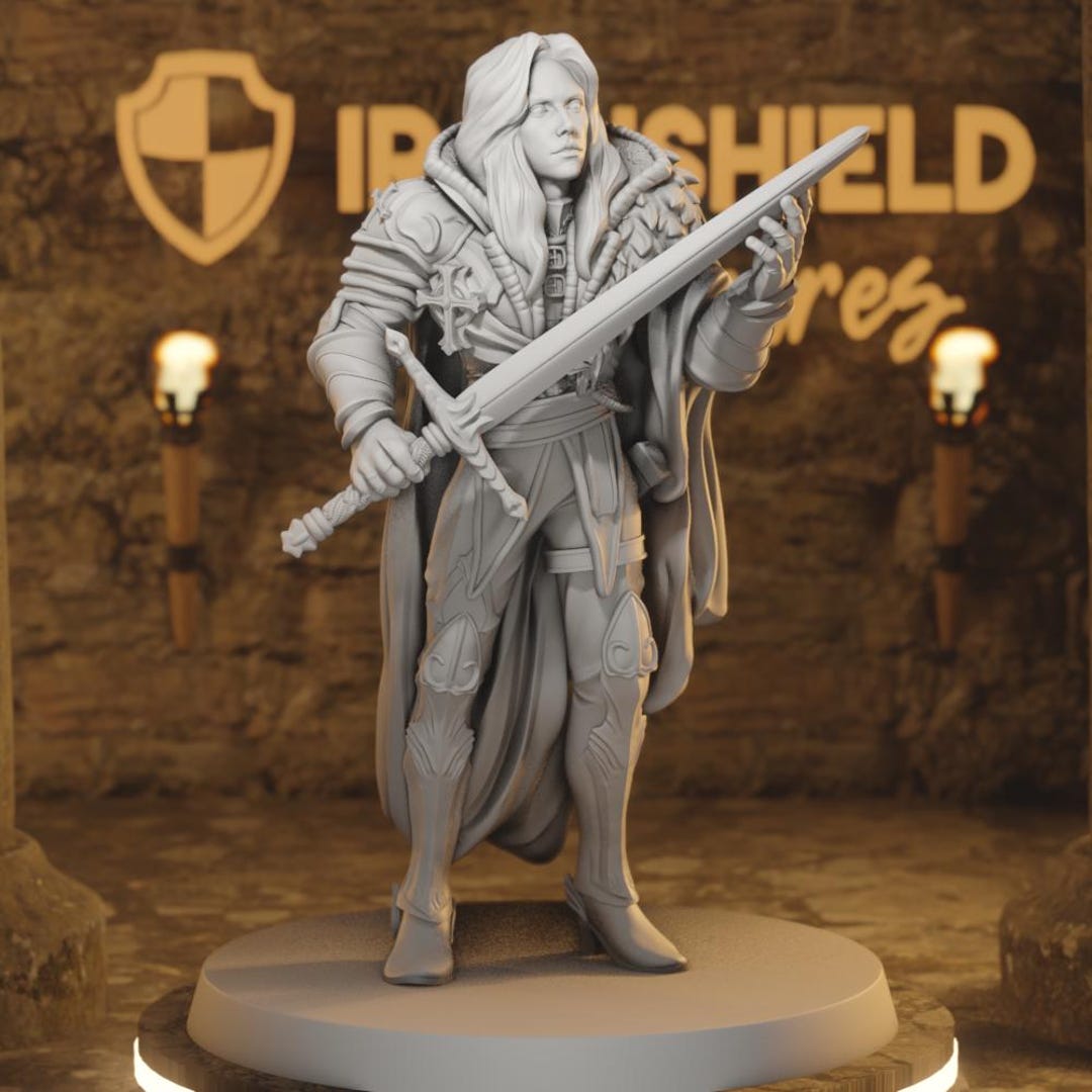 Kenric – Swordmaster Warden Knight Figure 16k + Base Print 3D Miniature ...
