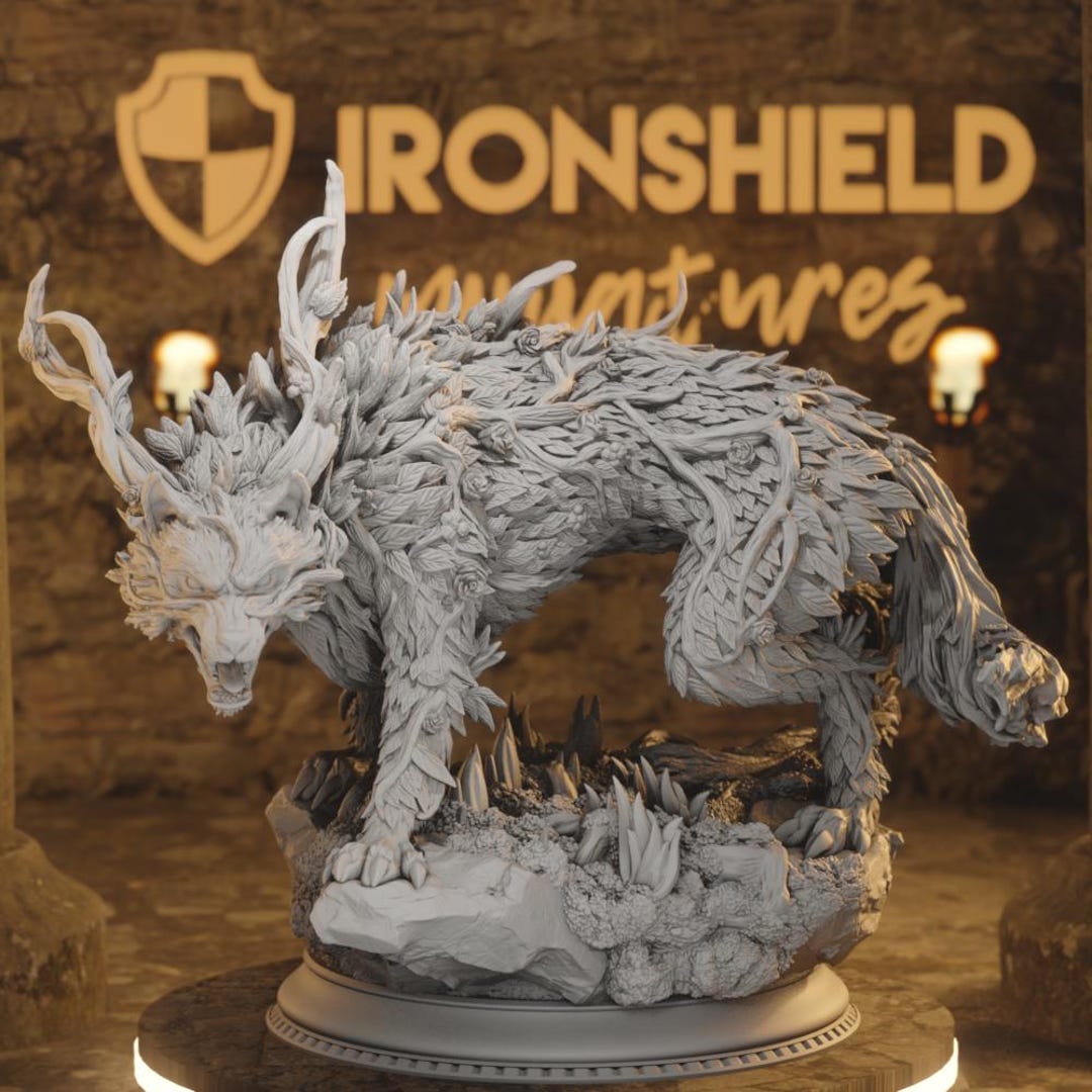 Faenror Direwolf Fey Wolf Beast Monster 5e Figure 16k + Base Print 3D ...