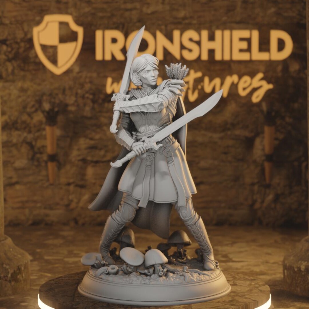 Drow Soldiers Irinax's Swords Woman Fighter Figure + Base + BONUS Print ...