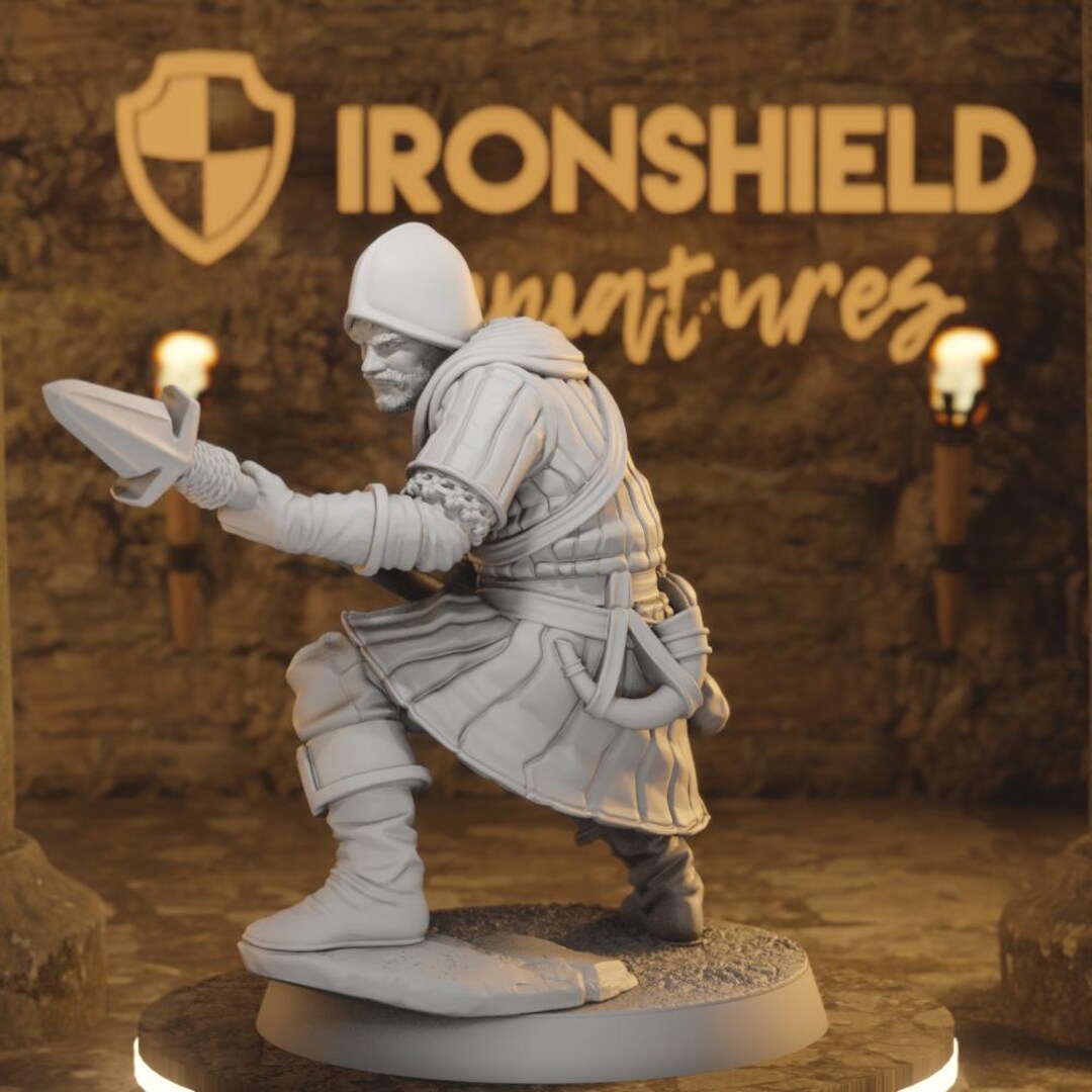 Farlands Militia Human Skirmisher Scout Sneaky Kneeling Figure 16k ...