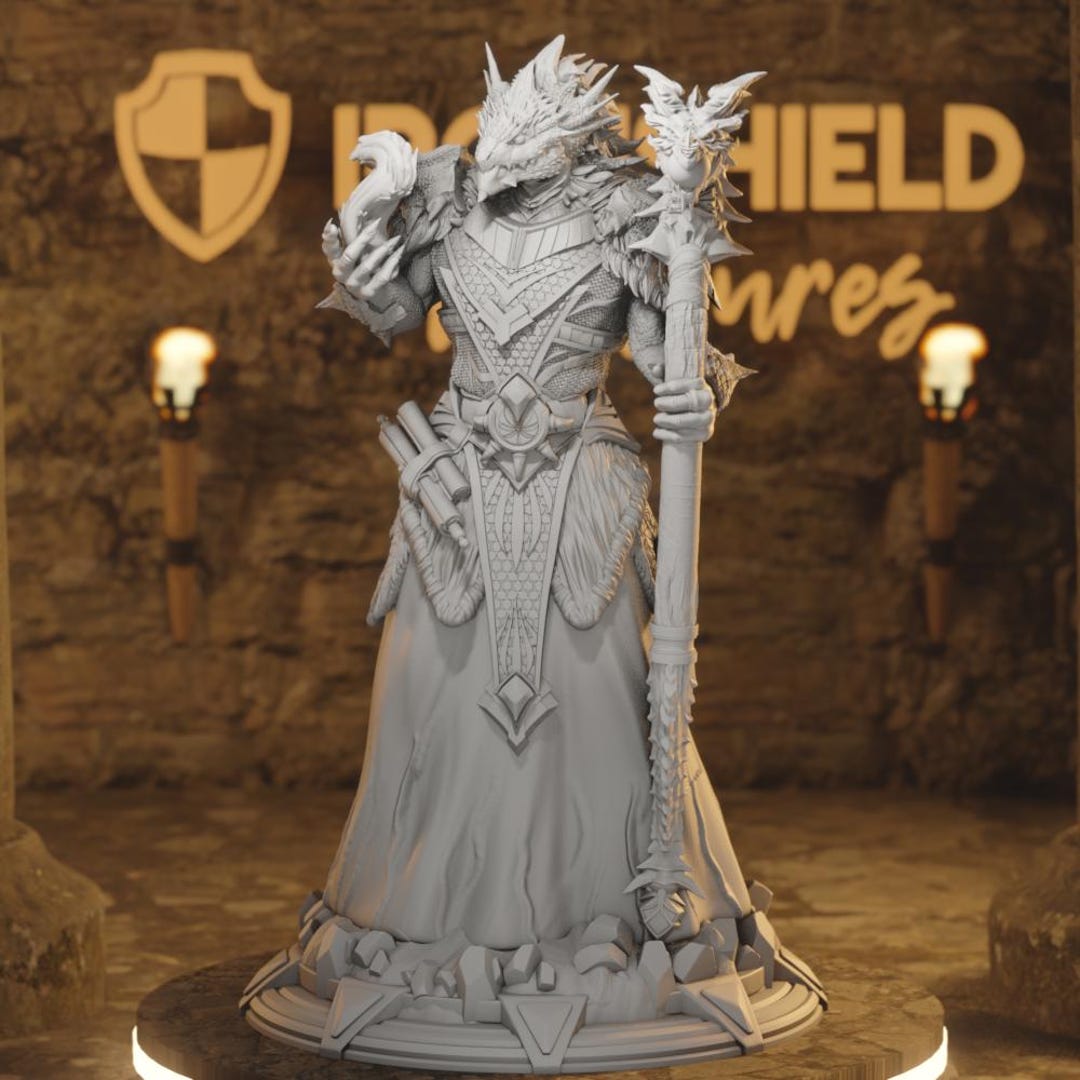Dragonborn Wild Sorcerer - Artizak Lich Figure + Base Print 3d 16k Dnd ...