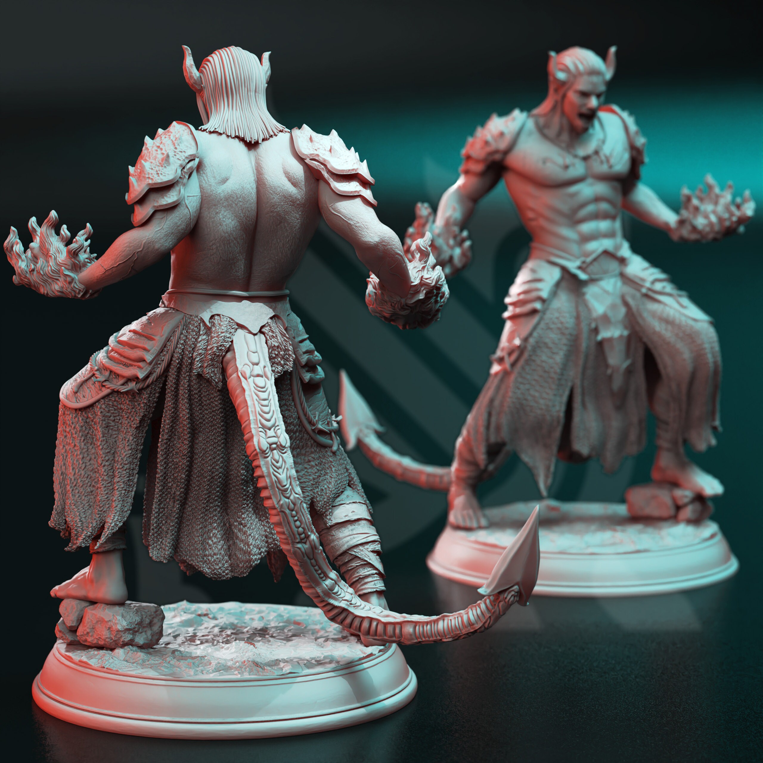Tiefling Devil Undead Demon 5e the Converted Figure + Base Print 3d 12k ...