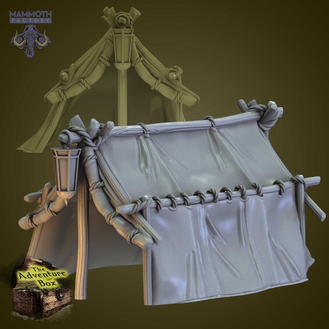 Tent - Terrain Enviro Object Figure 12k 14k + BONUS Print 3D RPG ...