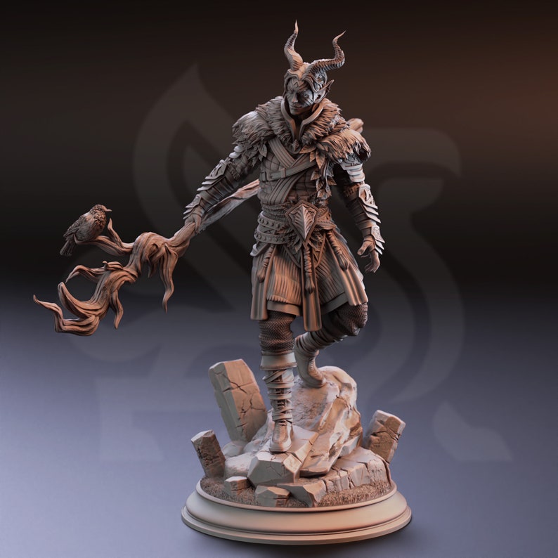 Tiefling Druid Guardian - Garyck Demon Figure 12k + Base Print 3D RPG ...