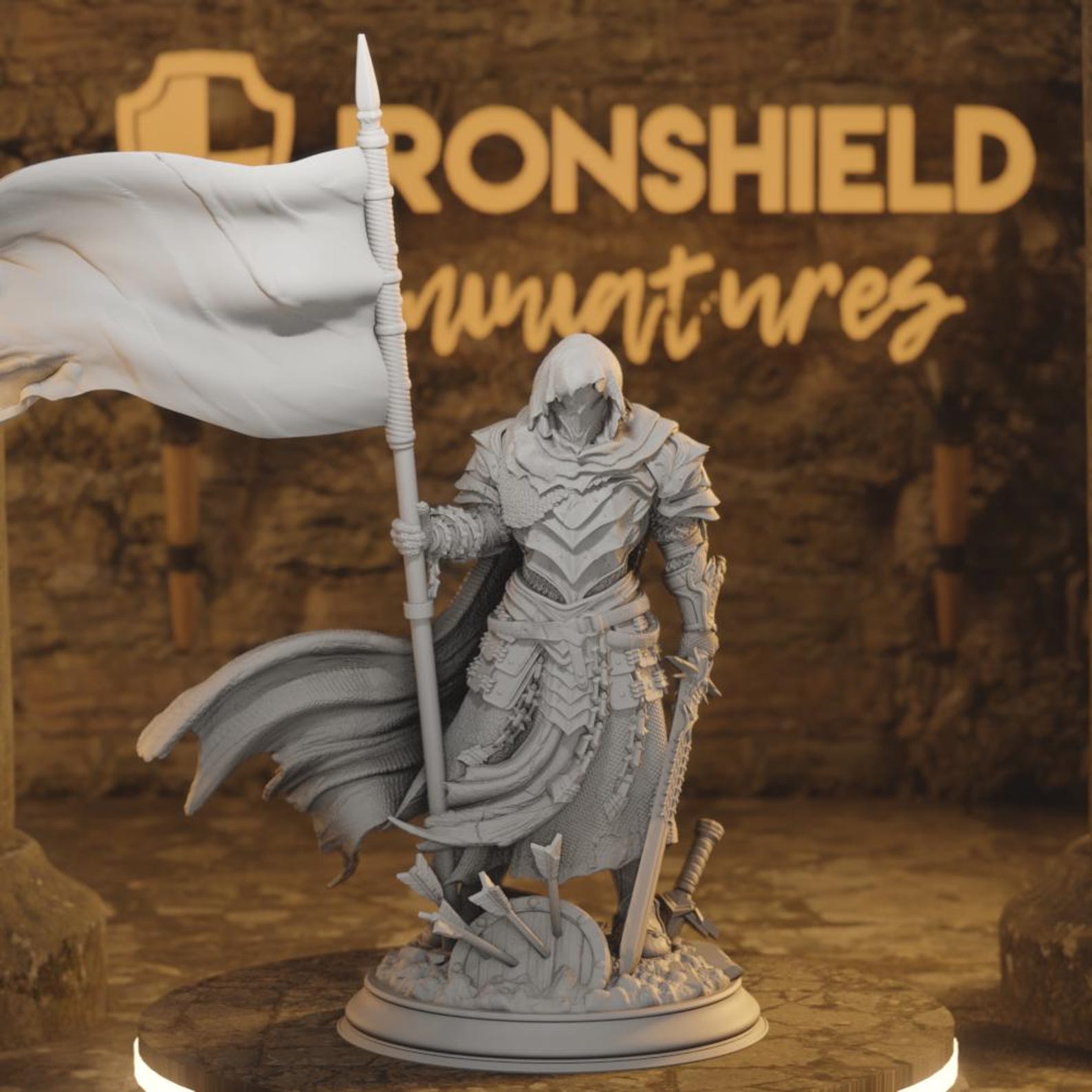 Florian - Fallen Banner Knight Figure DND + BONUS Print 3D 14k ...