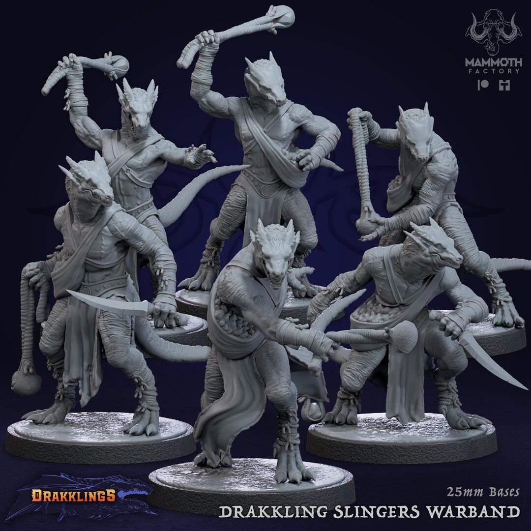 Drakkling Slinger Warband Warriors Bundle 6 Figs 12k 14k BONUS Print 3D ...