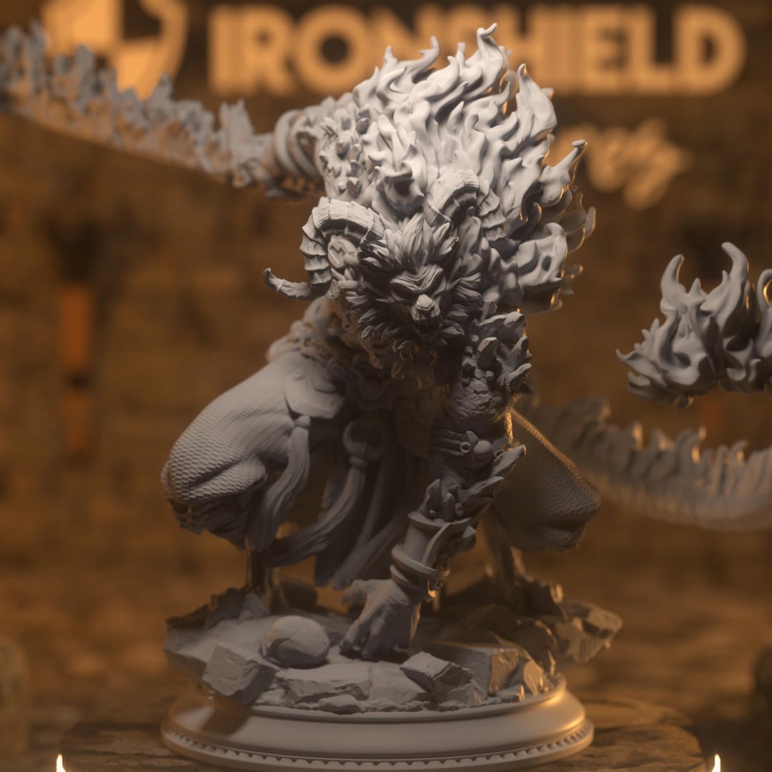 Rakshasa - Fire Devil Samurai Figure Dnd + BONUS Print 3d 14k Miniature ...