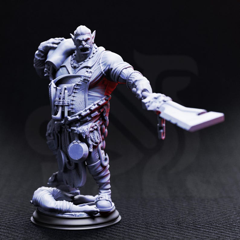 Gunthrak – Half Orc Vampiric Executioner Butcher Figure 16k + Base 3D ...
