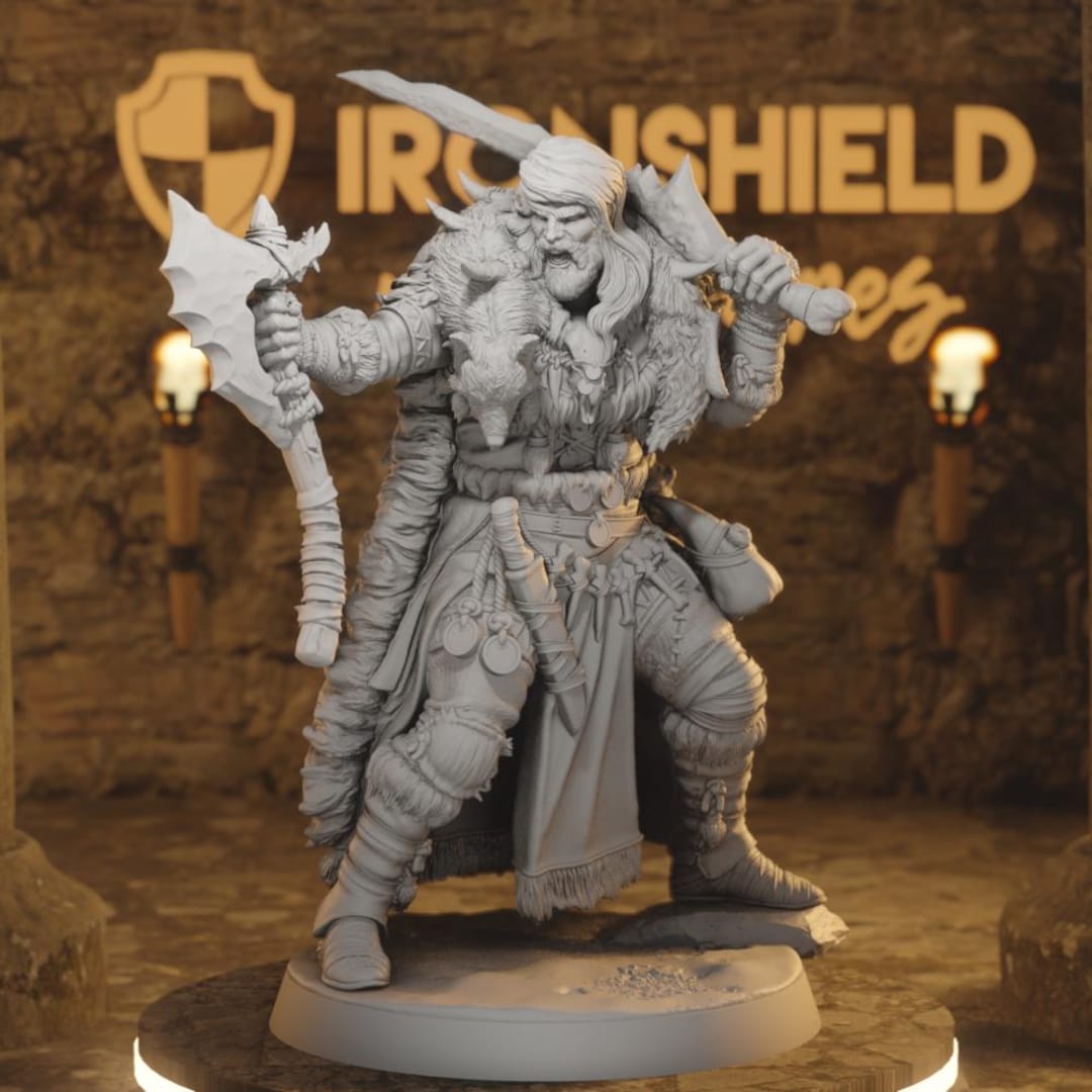 Clan Warrior Leader – Viking Warchief Elder Tribal Ax Figure 16k + Base ...