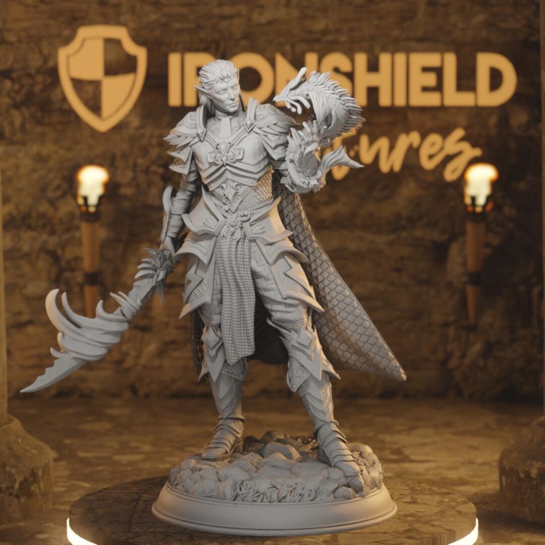 High Elf Spellblade Vyndira Fighter Sorcerer Figure 16k + Base Print 3D ...