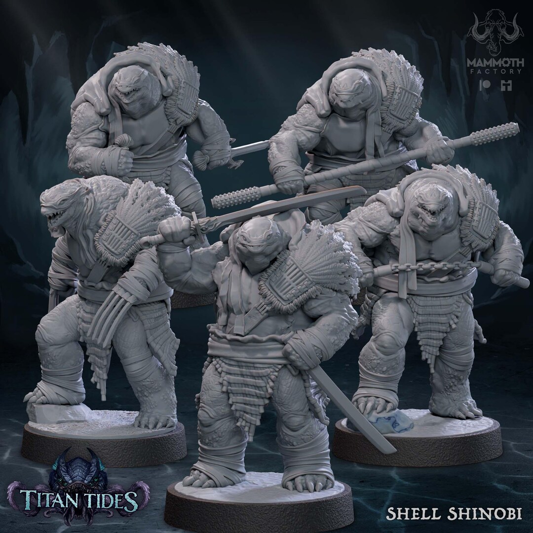 Shell Shinobi Mutant Ninja Turtles 5 Figures 12k 14k + BONUS Print 3D ...