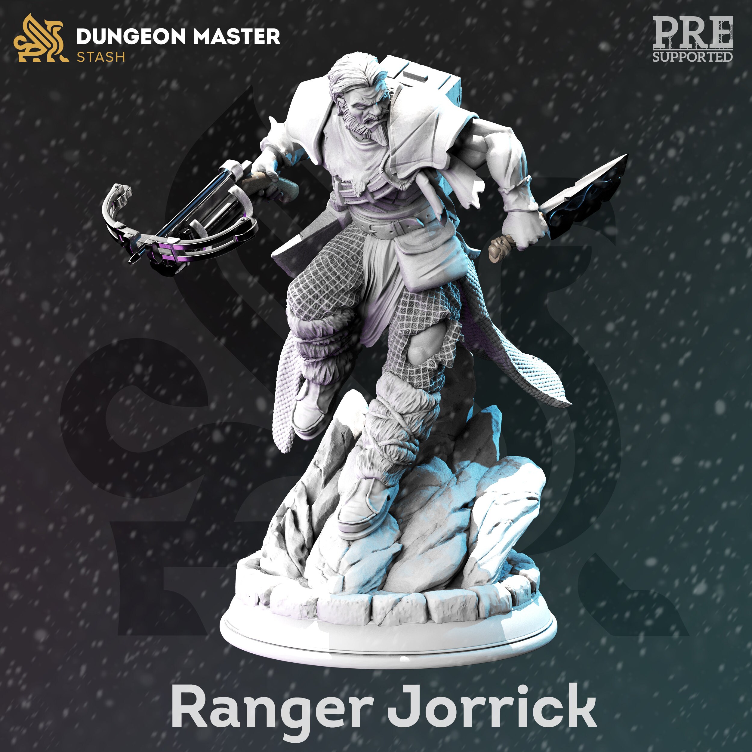 Jorrick - Ranger Warrior in Necrotic Var. Figure With Base Print 3d 12k ...