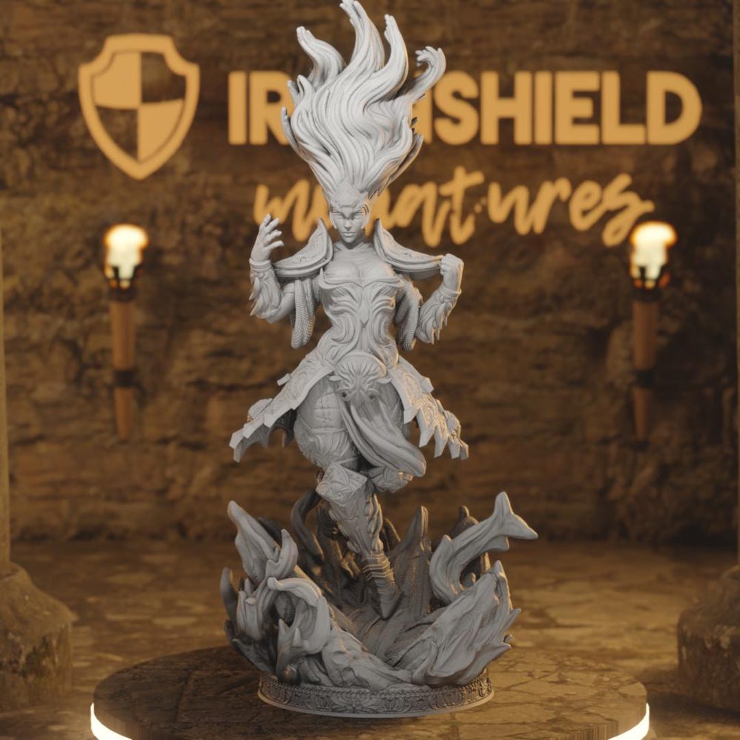 Fiery Fey Elf Sorceress - Erimila Mage Figure + Base BONUS Print 3d 16k ...