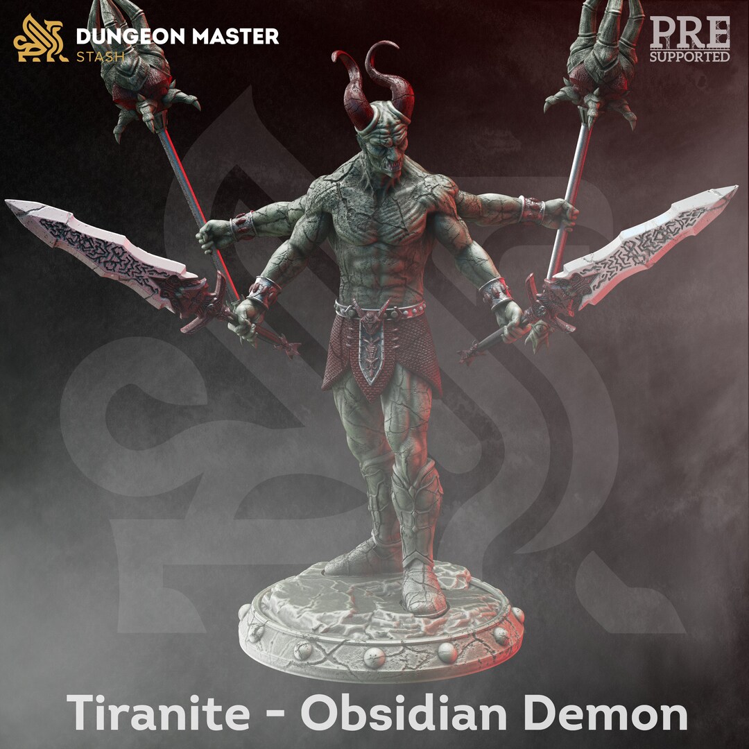 Obsidian Demon Tiranite Devil Figure With Base Print 3d 12k Miniature ...