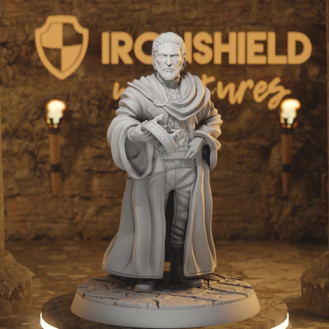 King Rollo Human Lord Crown 5e Figurine 16k + Base Print 3D RPG ...