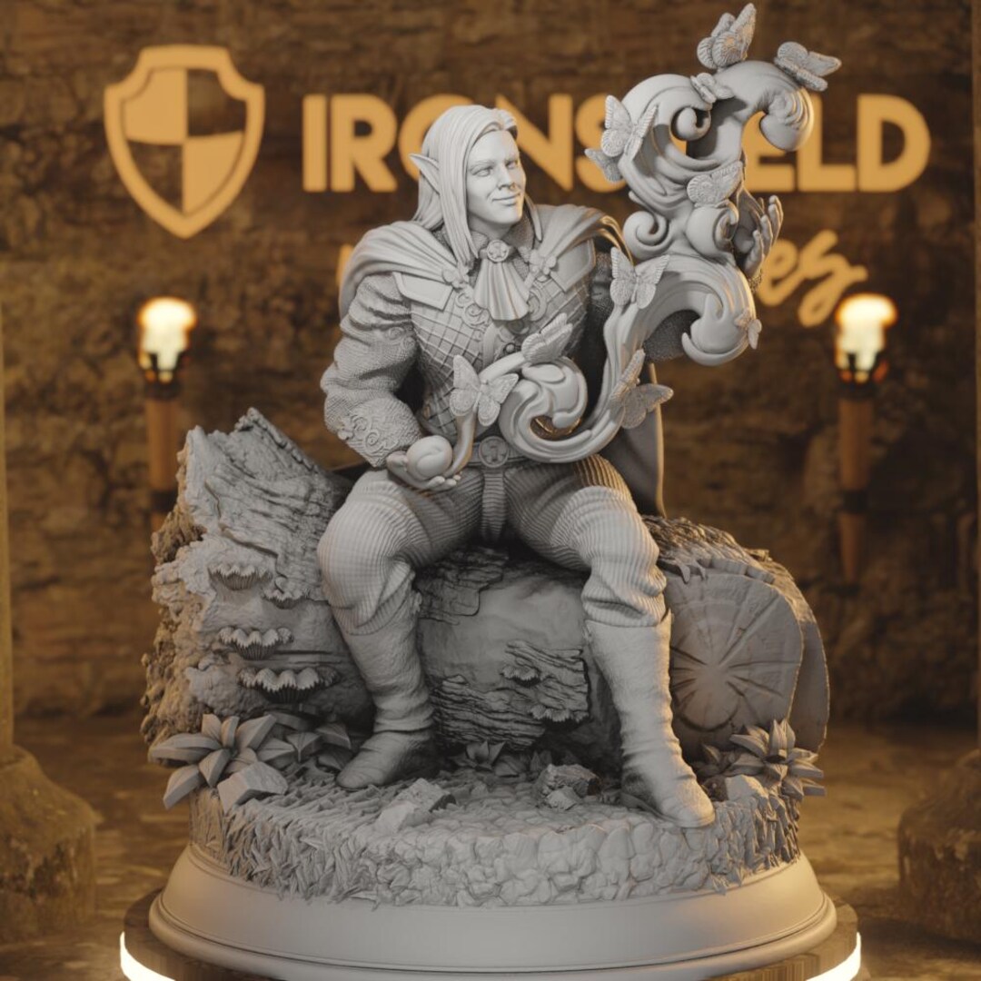 Divine Sorcerer of Wisdom Elf Bard - Tharador Figure + Base Print 3d ...