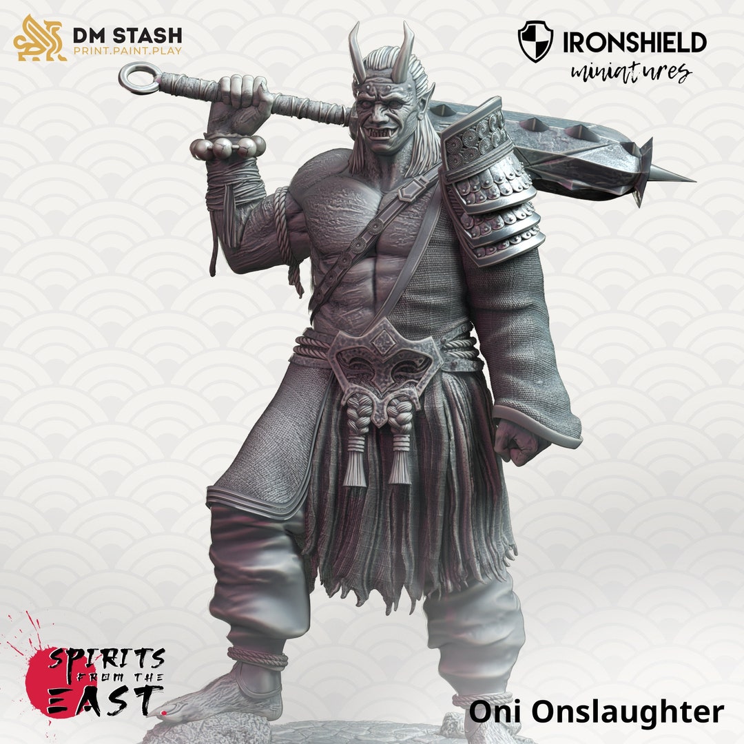 BUNDLE - Oni Onslaughter Trio Samurai Demon 12k Figure + Base Print 3d ...