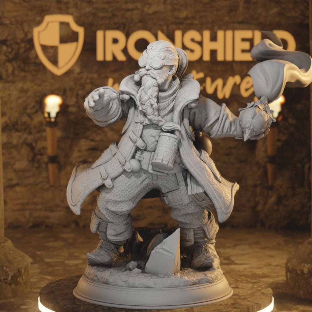 Dwarven Alchemist Artificer - Nesbit Figure + Base Print 3d 12k Dnd ...